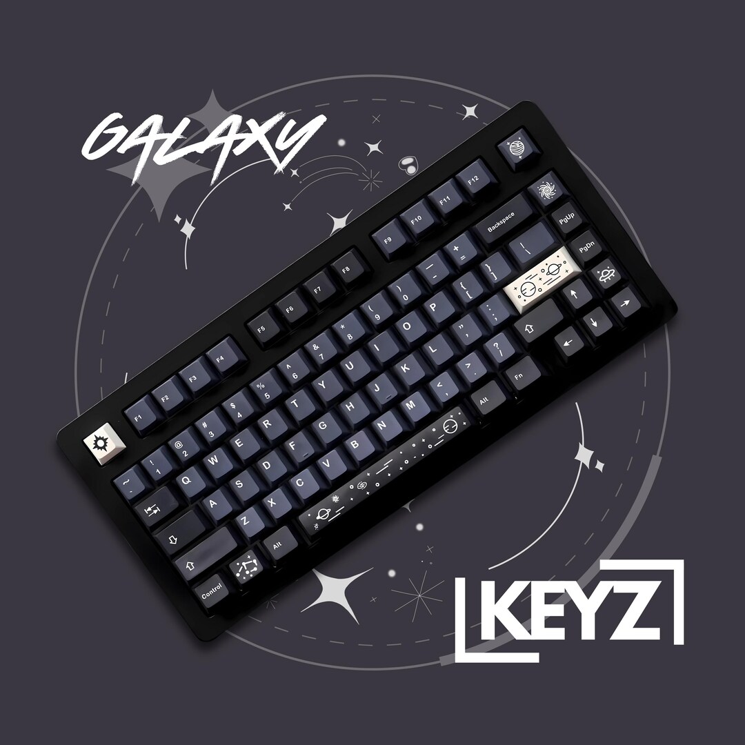 KEYZ Galaxy Keycap Set - PBT - 130 Keys - Double Shot - Cherry Profile ...