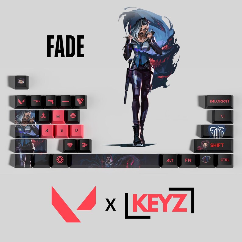 Valorant X KEYZ Keycap Set Fade 29 Keys OEM Profile for MX Switches Key ...