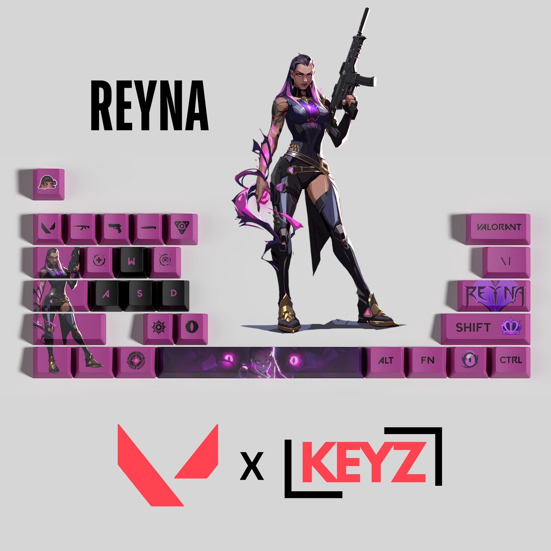 Valorant X KEYZ Keycap Set Reyna 29 Keys OEM Profile for MX Switches ...