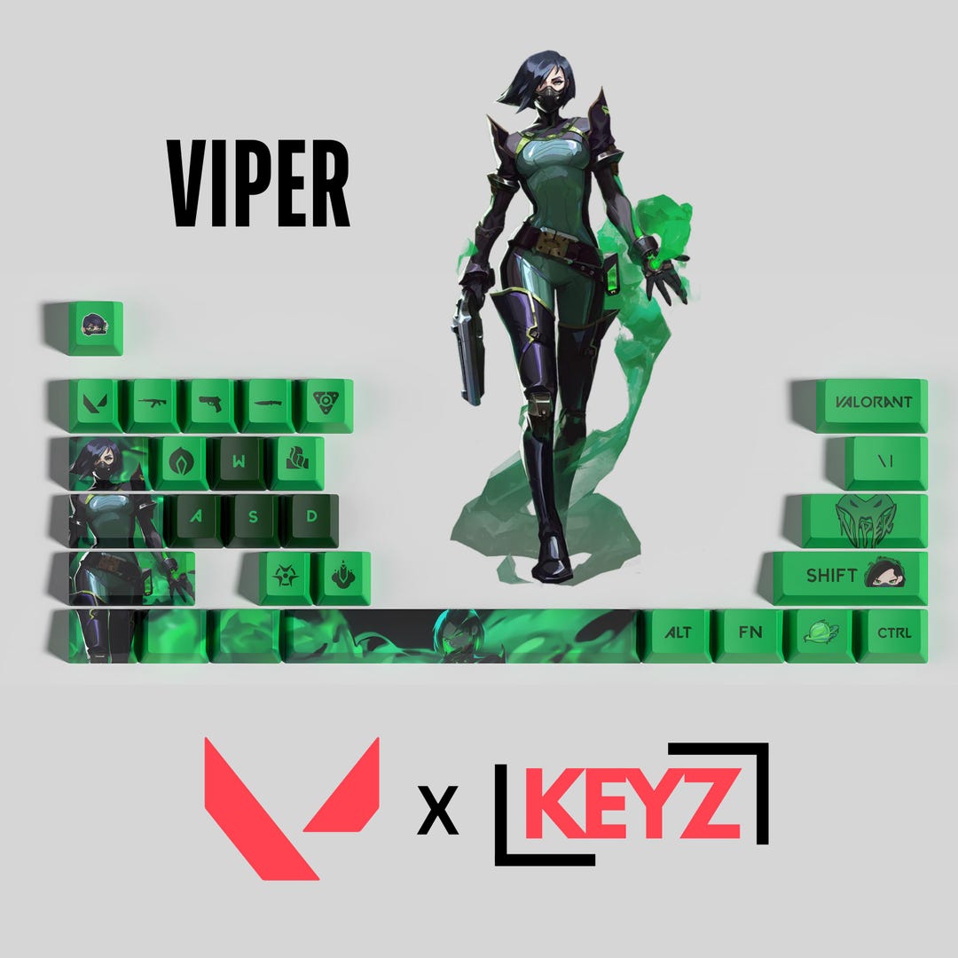 Valorant X KEYZ Keycap Set Viper 29 Keys OEM Profile for MX Switches ...