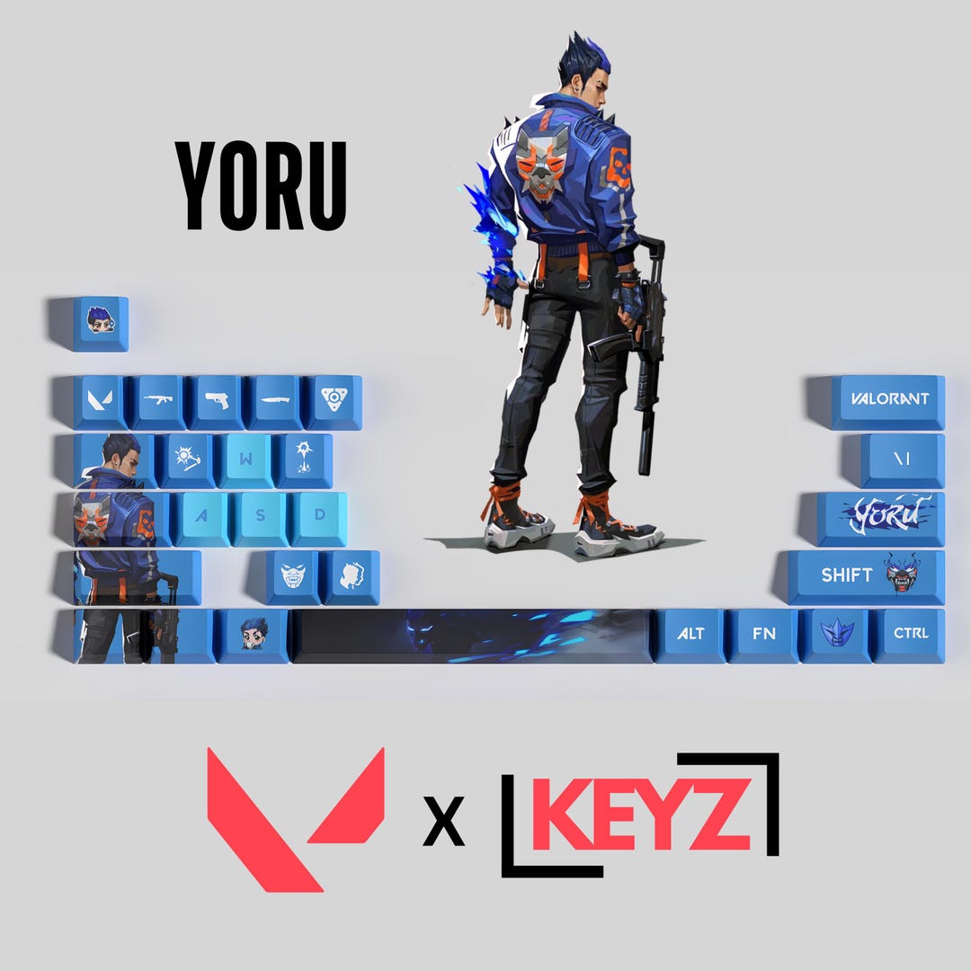 Valorant X KEYZ Keycap Set Yoru 29 Keys OEM Profile for MX Switches Key ...
