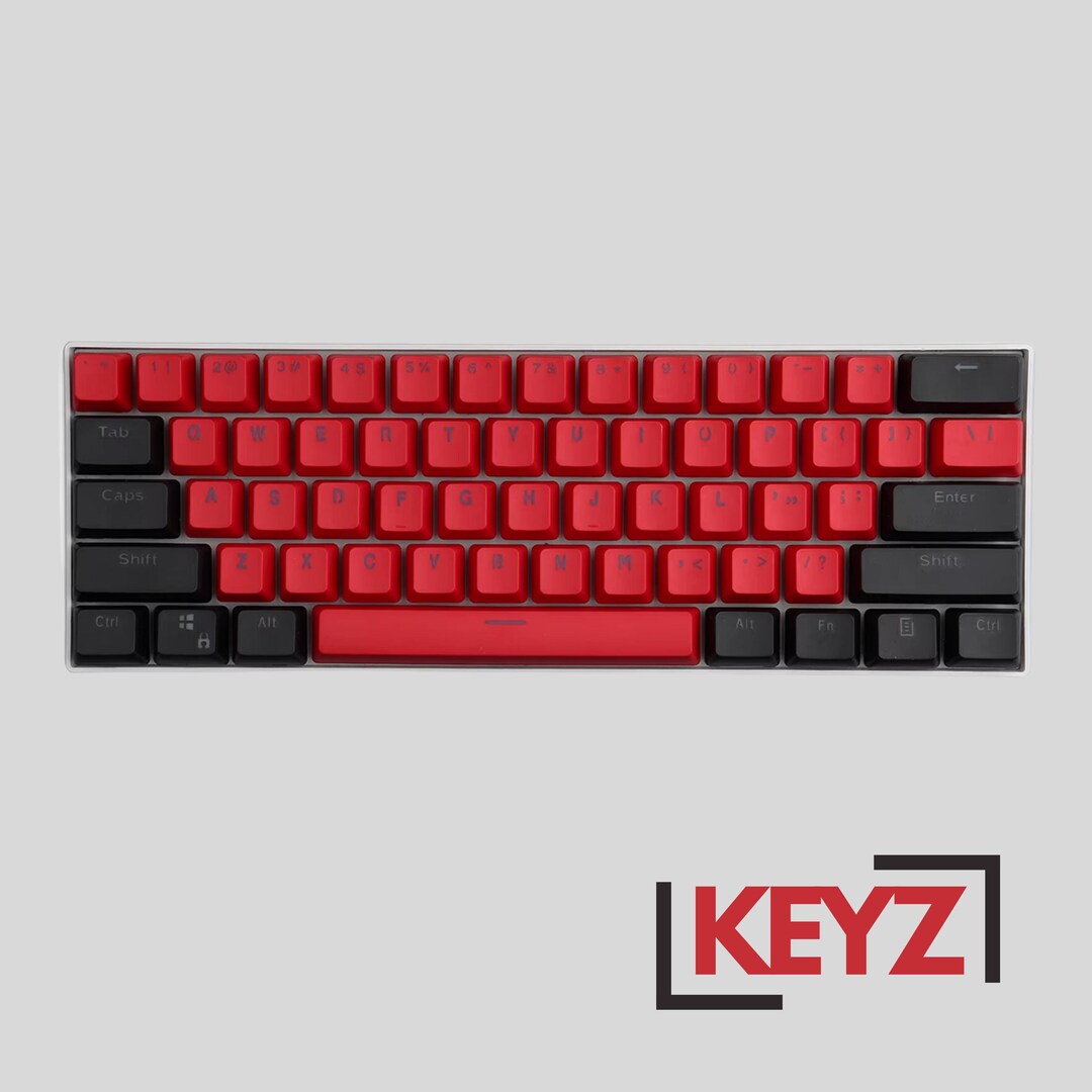 KEYZ 61-keycap Set - Two-colour Red & Black - Backlit - **fully ...