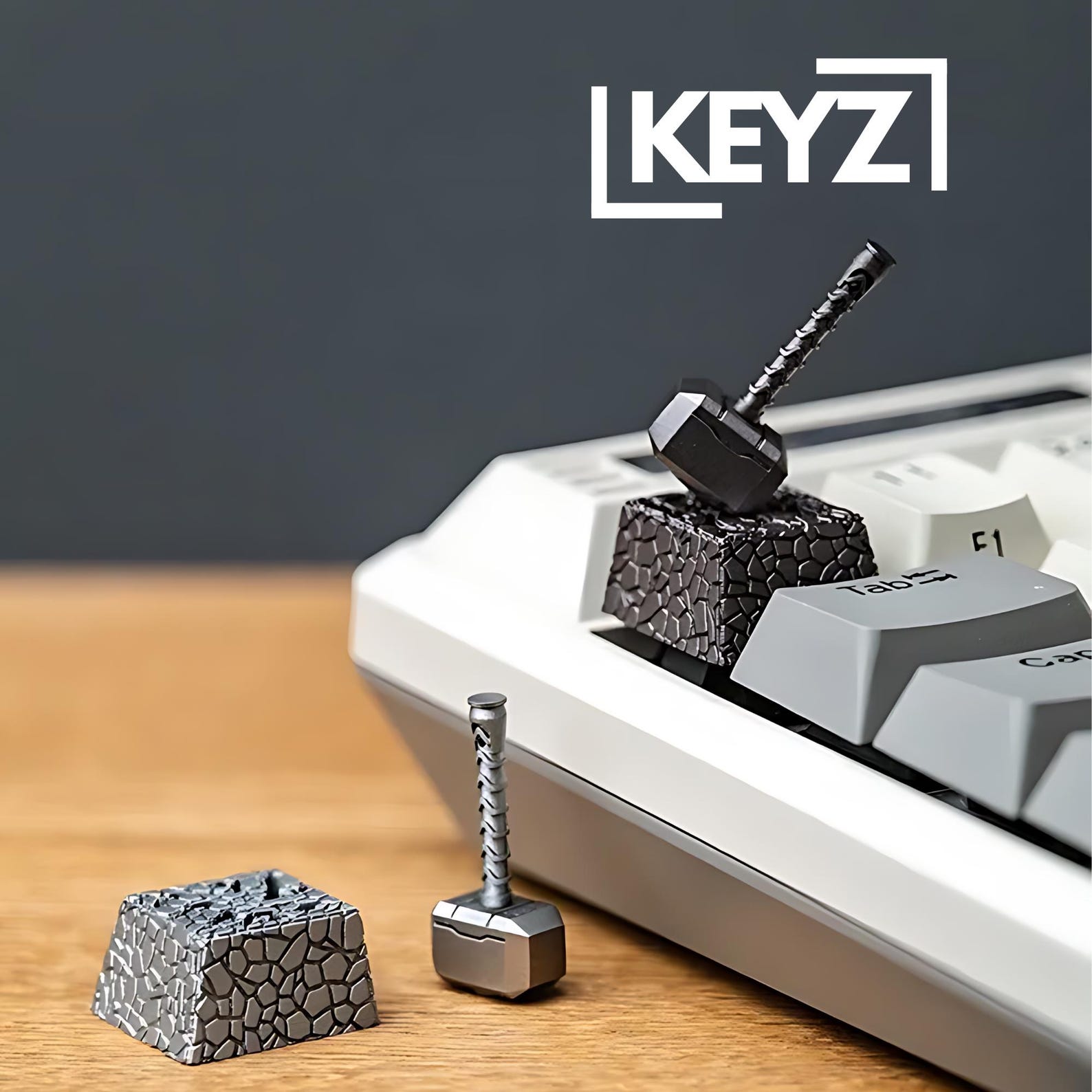 KEYZ Thor's Hammer Resin Keycap With Magnetic Hammer Attachment Resin ...