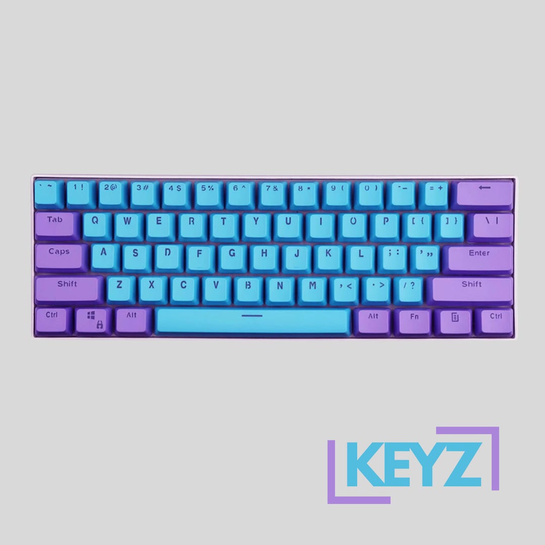 KEYZ 61-keycap Set Two-colour Blue & Purple Backlit fully Compatible ...