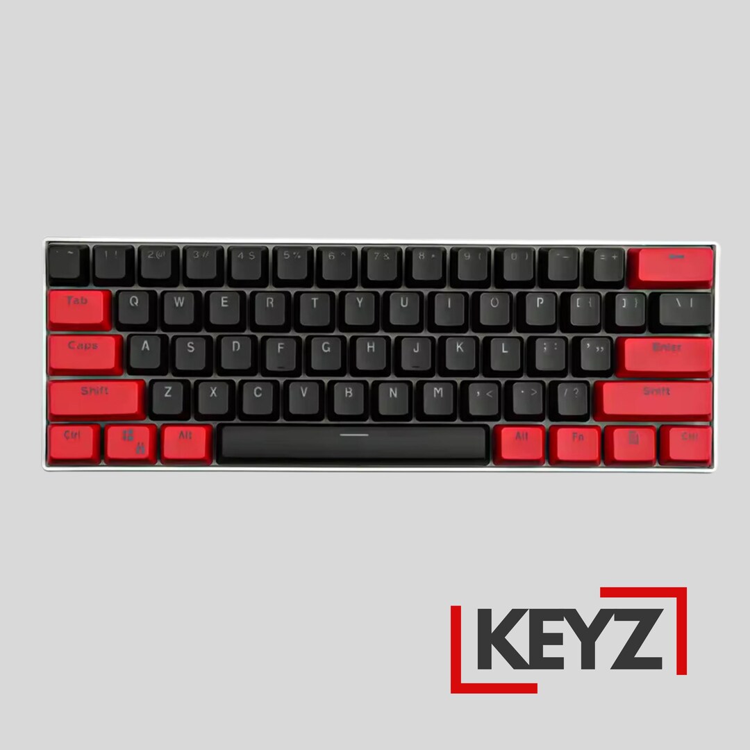 KEYZ 61-keycap Set - Two-colour Black & Red - Backlit - **fully ...