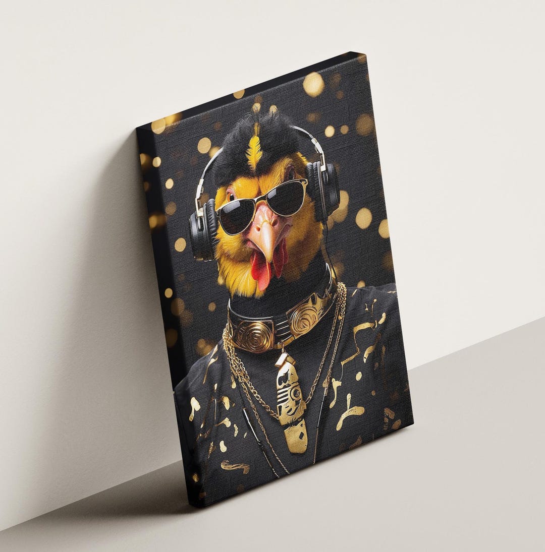 Comic Dj Chicken My Design Dj Chicken Dj Gifts Dj Chicken Poster Dj ...