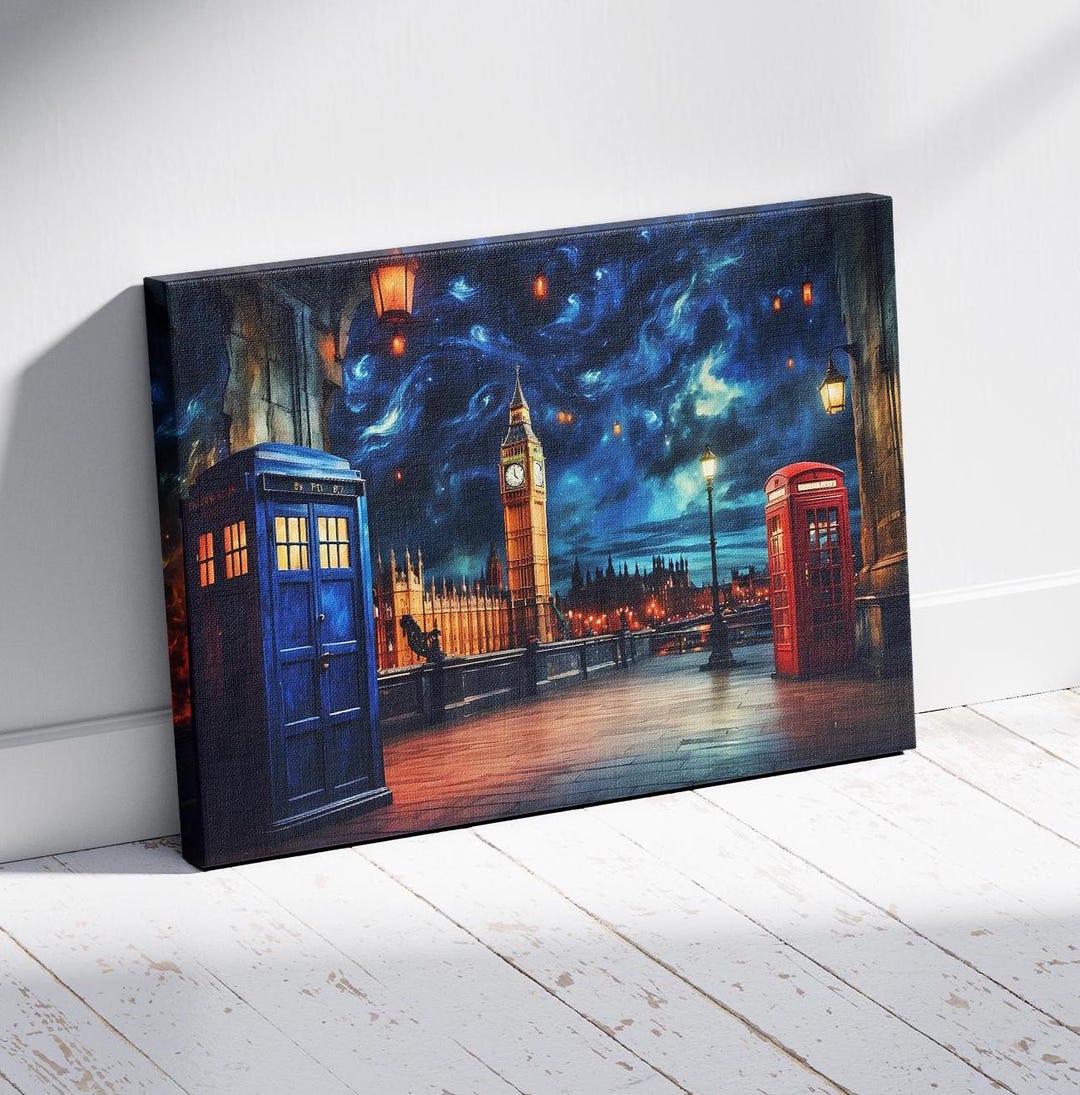 Doctor Who Tardis Box London Big Ben the Starry Night Style Wall Art ...