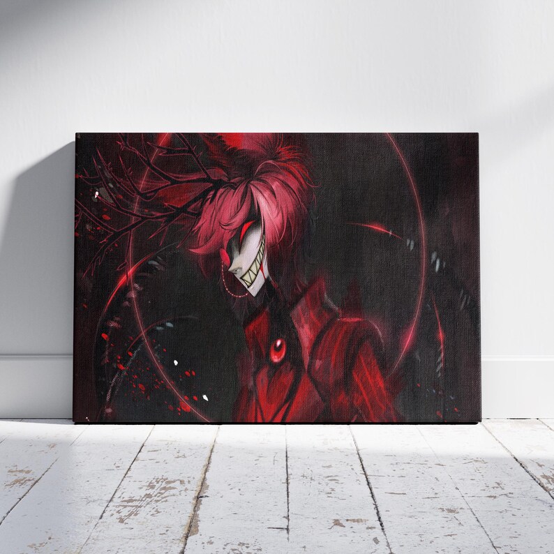 Alastor Hazbin Hotel Canvas Print Unique Demon Art, Dark Aesthetic ...