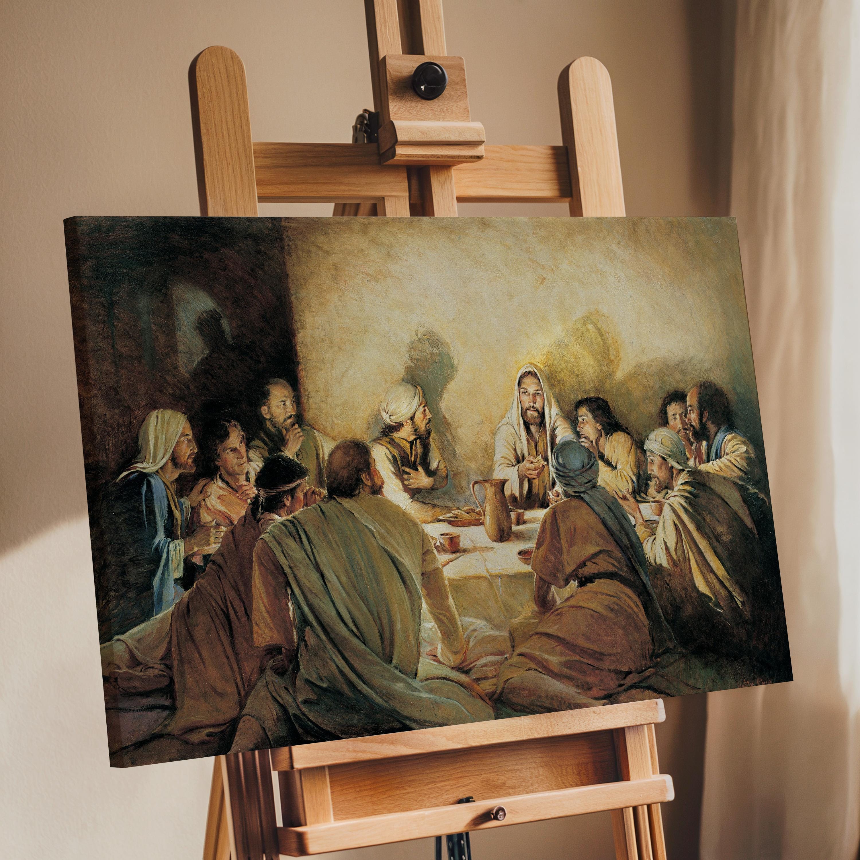 Last Supper Jesus Portrait Jesus Poster Canvas Jesus Last Supper Art ...