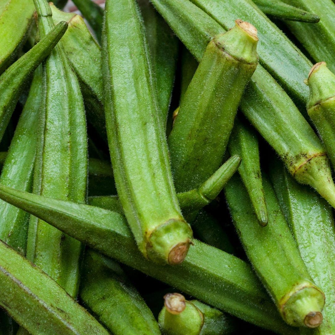 Perkins Long Pod Okra Seeds, NON-GMO, Spineless, Large Okra, Free ...