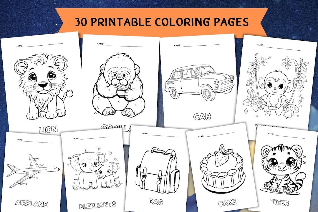 30 Printable Coloring Pages for Kids, Preschoolers, Coloring Book ...