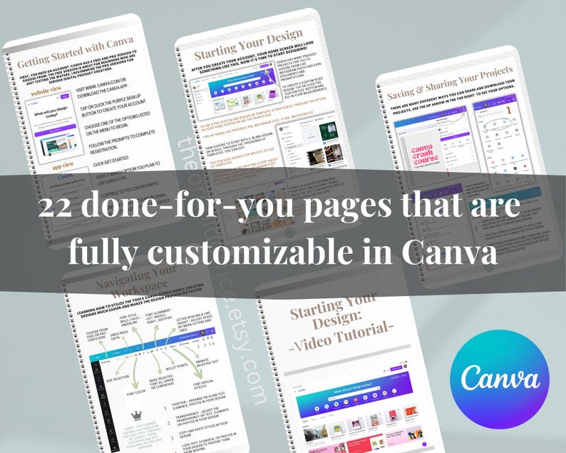 Canva Guide for Beginners Social Media Business Template Video Tutorial ...