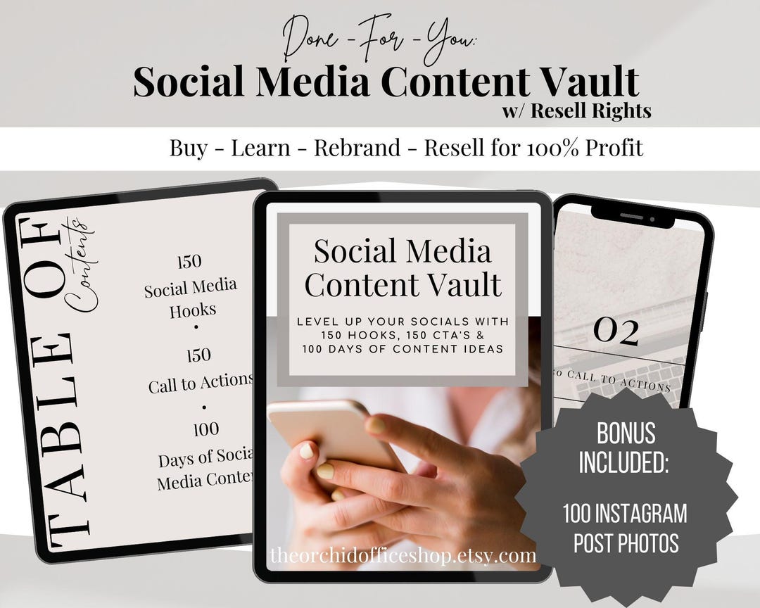 Social Media Content Bundle Download for Instagram Marketing Plan ...