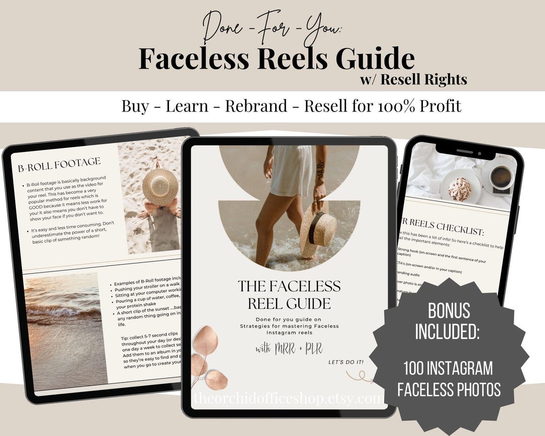 Faceless Content Creator Bundle Download Photo Guide for Instagram Reel ...