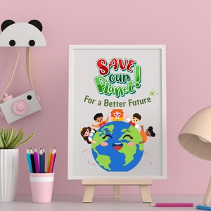 Save the Planet Poster Environmental Poster Earth Day Printable Go ...