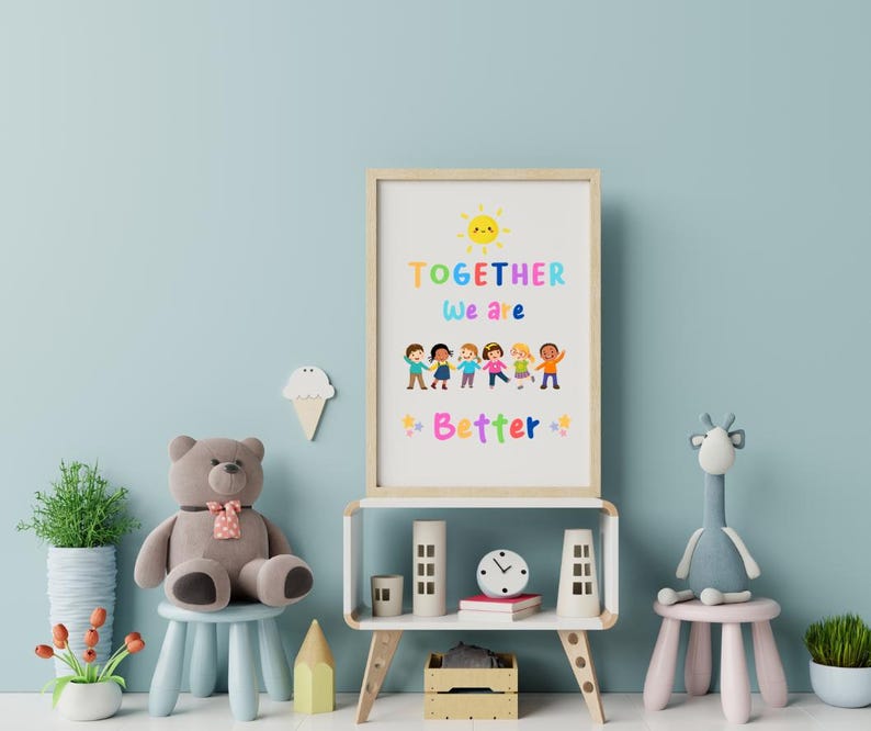 Together We Are Better Sign for Preschool Classroom and Kids-diversity ...