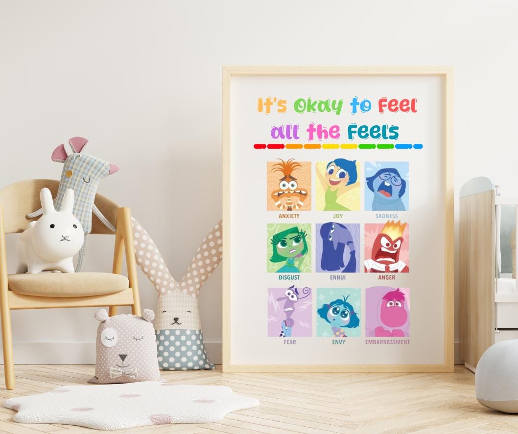 It's Okay to Feel Inside Out 2 Boho Classroom Decor Feelings Chart ...