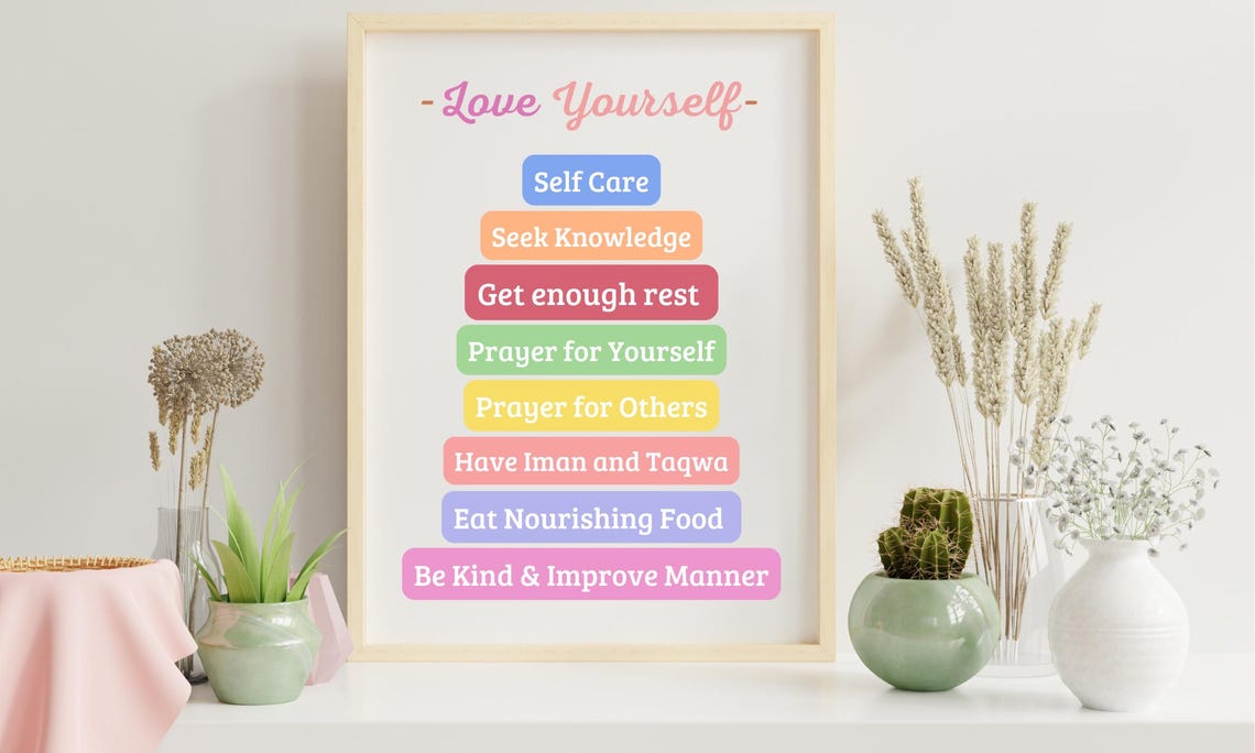 Love Yourself Poster, Motivational Kids Art, Classroom Posters Quotes ...