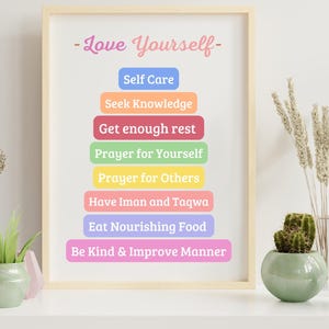 Love Yourself Poster, Motivational Kids Art, Classroom Posters Quotes ...