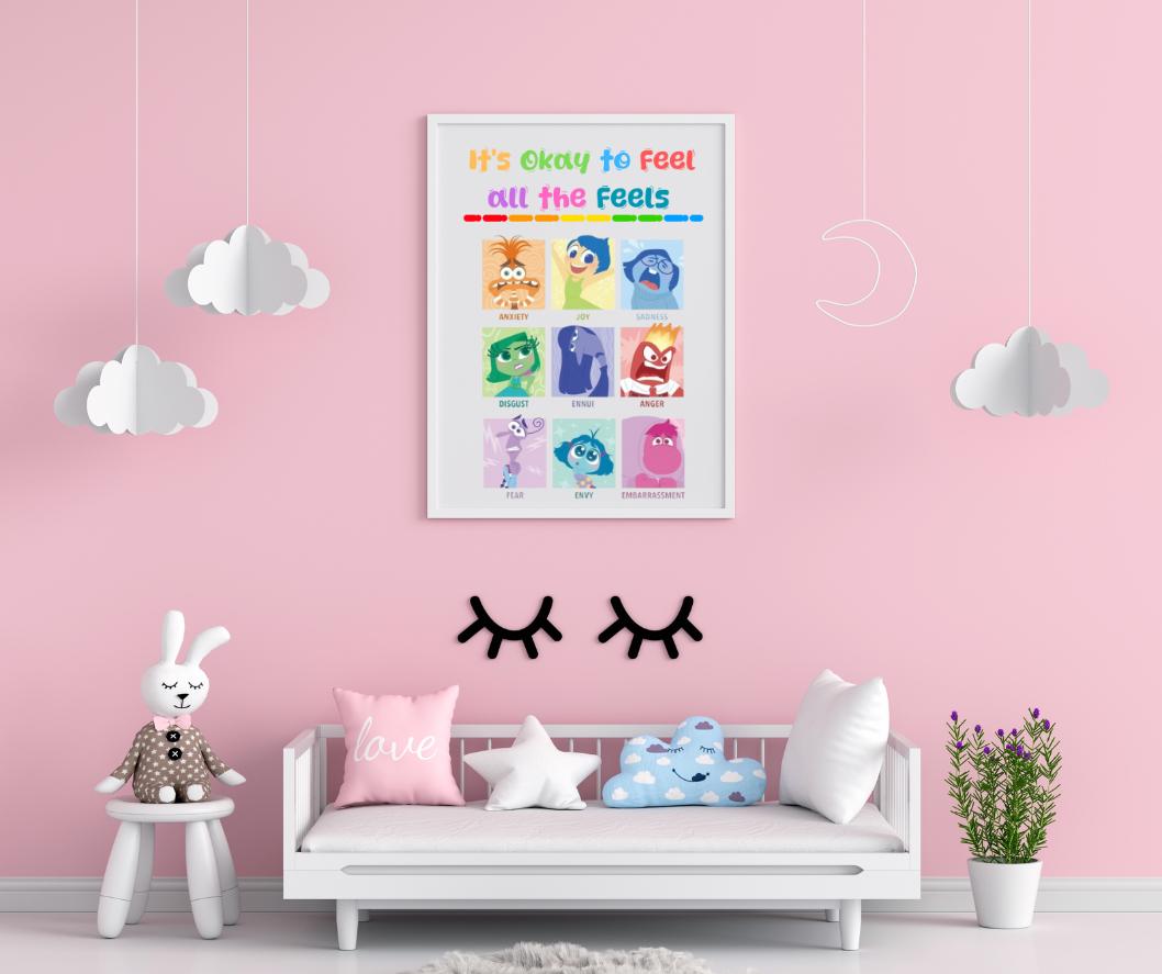 It's Okay to Feel Inside Out 2 Boho Classroom Decor Feelings Chart ...