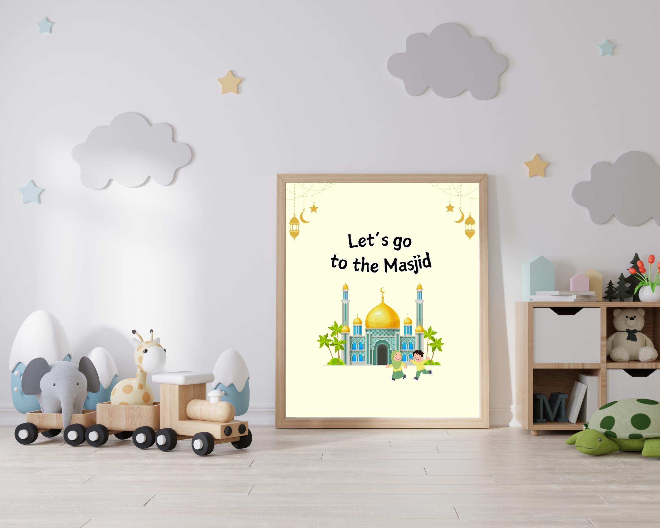 Masjid Printable,muslim Kids Posters,mosque Islamic Kids Print,islamic ...
