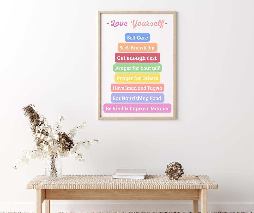 Love Yourself Poster, Motivational Kids Art, Classroom Posters Quotes ...