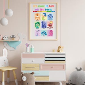 It's Okay to Feel Inside Out 2 Boho Classroom Decor Feelings Chart ...