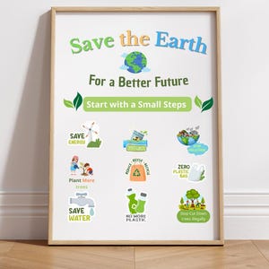 Save the Planet Digital Download Earth Day Printable Go Green Pre ...
