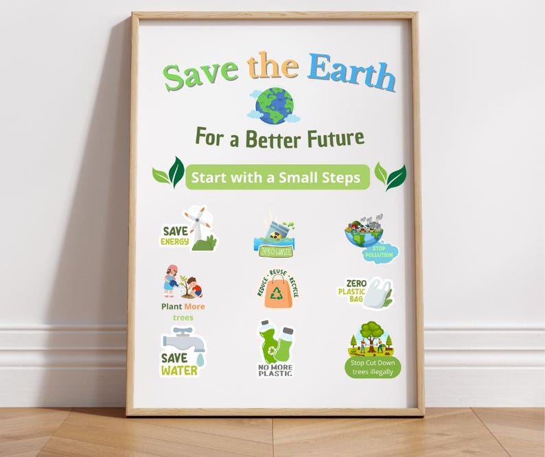 Save the Planet Digital Download Earth Day Printable Go Green Pre ...