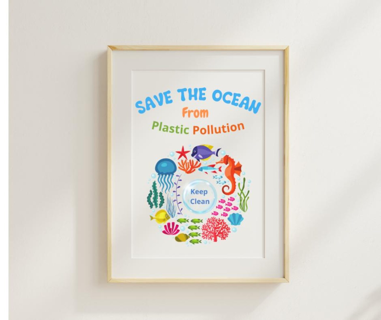 Save the Planet Poster Ocean Lover Gift Poster Ocean Nursery Sea Art ...
