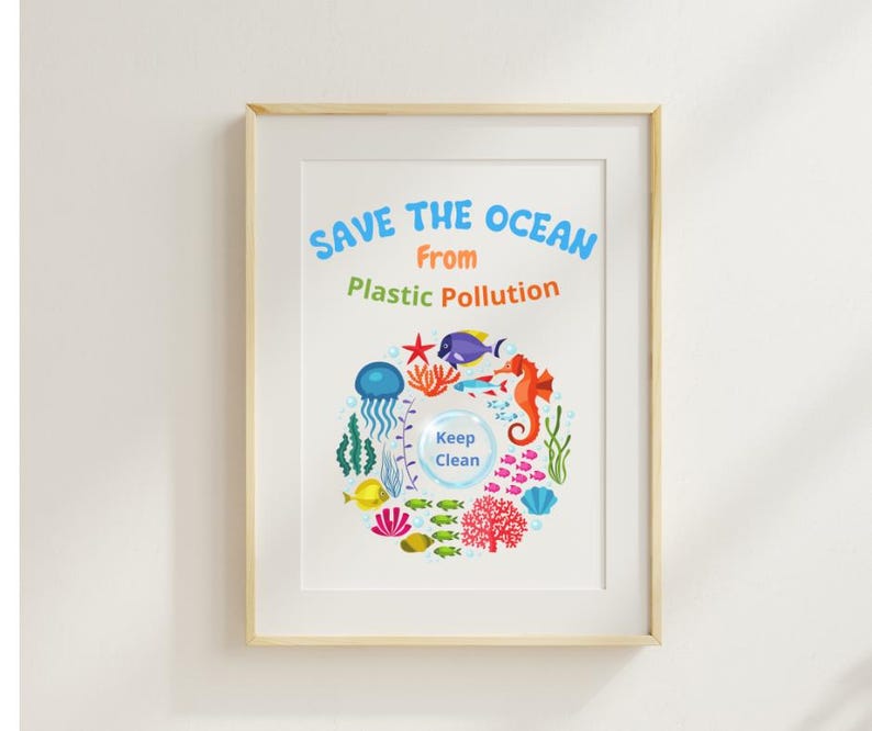 Save the Planet Poster Ocean Lover Gift Poster Ocean Nursery Sea Art ...