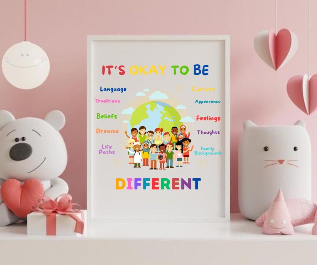 It's Okay to Be Different,nursery Wall Art for Kids,toddler Room Poster ...