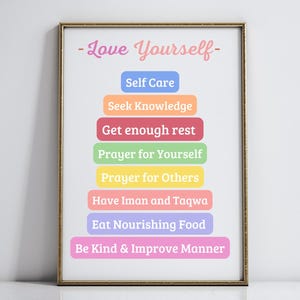 Love Yourself Poster, Motivational Kids Art, Classroom Posters Quotes ...