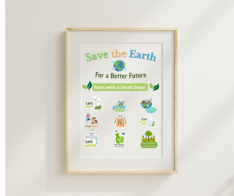 Save the Planet Digital Download Earth Day Printable Go Green Pre ...