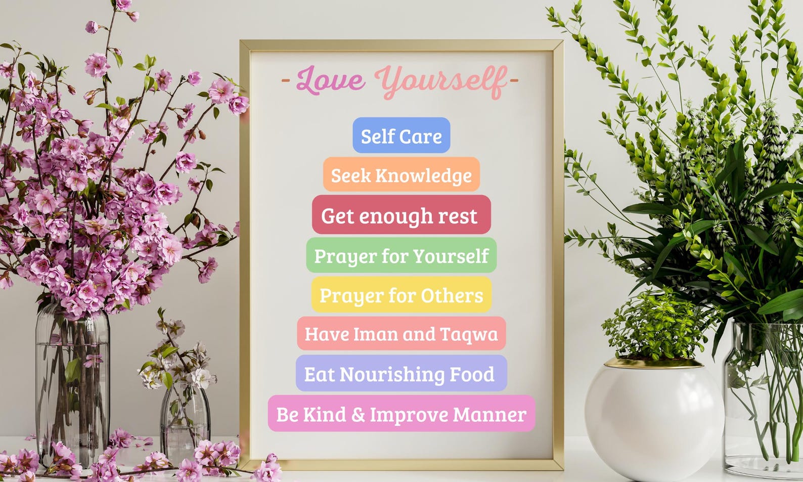 Love Yourself Poster, Motivational Kids Art, Classroom Posters Quotes ...