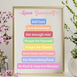 Love Yourself Poster, Motivational Kids Art, Classroom Posters Quotes ...