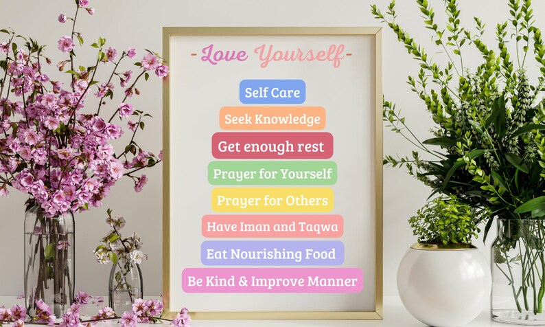 Love Yourself Poster, Motivational Kids Art, Classroom Posters Quotes ...