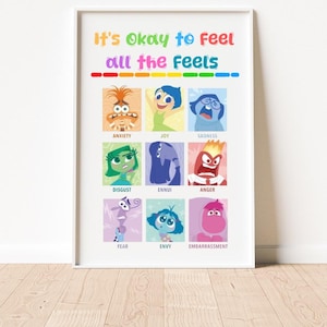 It's Okay to Feel Inside Out 2 Boho Classroom Decor Feelings Chart ...