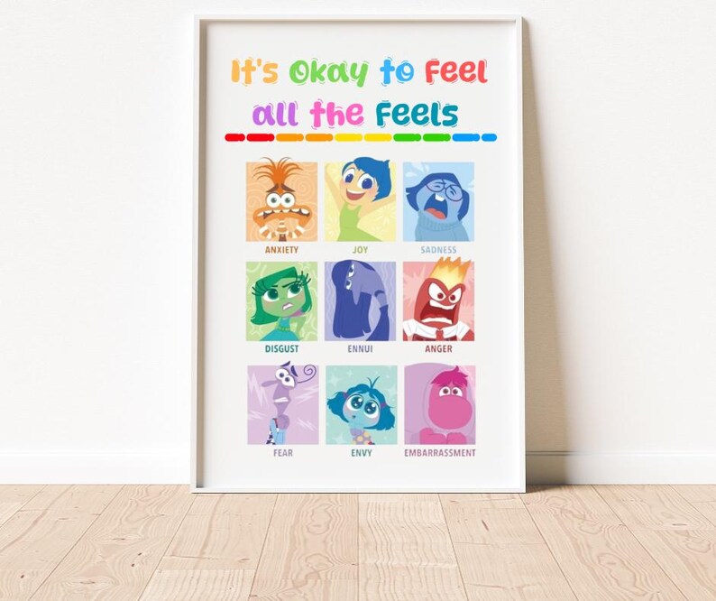 It's Okay to Feel Inside Out 2 Boho Classroom Decor Feelings Chart ...