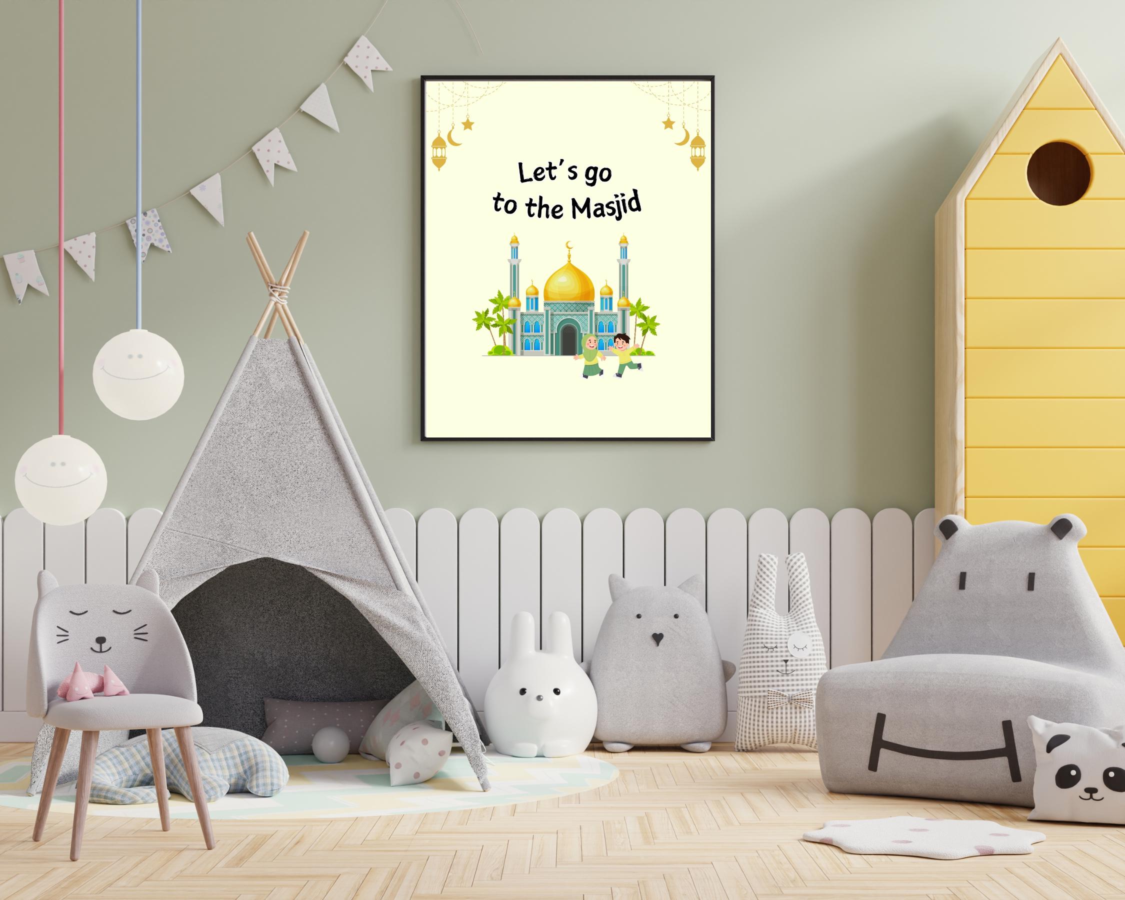 Masjid Printable,muslim Kids Posters,mosque Islamic Kids Print,islamic ...