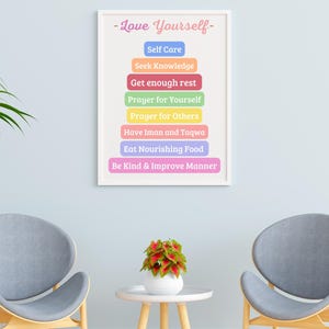 Love Yourself Poster, Motivational Kids Art, Classroom Posters Quotes ...