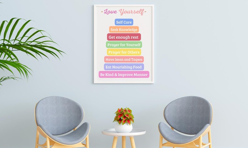 Love Yourself Poster, Motivational Kids Art, Classroom Posters Quotes ...