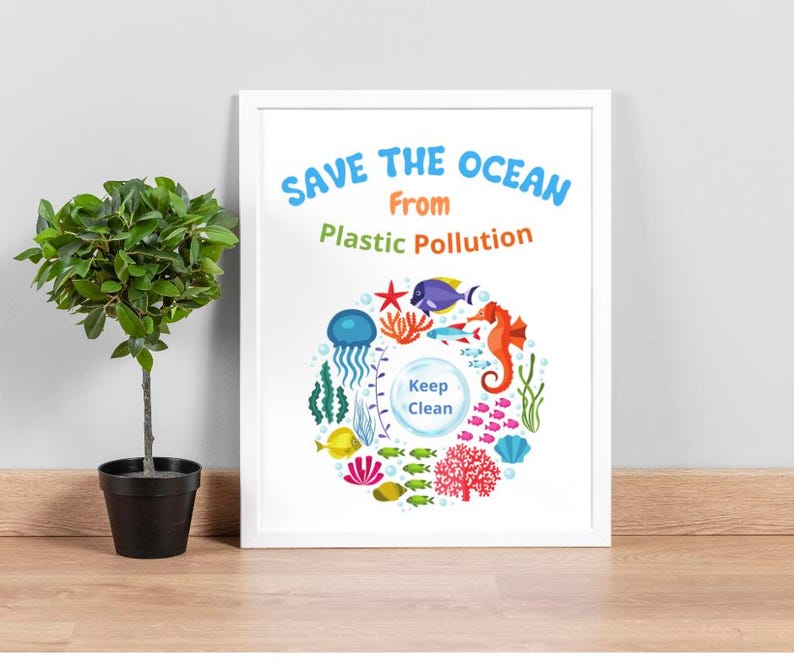 Save the Planet Poster Ocean Lover Gift Poster Ocean Nursery Sea Art ...