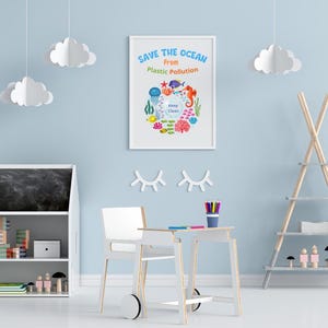 Save the Planet Poster Ocean Lover Gift Poster Ocean Nursery Sea Art ...