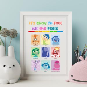 It's Okay to Feel Inside Out 2 Boho Classroom Decor Feelings Chart ...