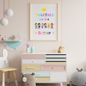 Together We Are Better Sign for Preschool Classroom and Kids-diversity ...