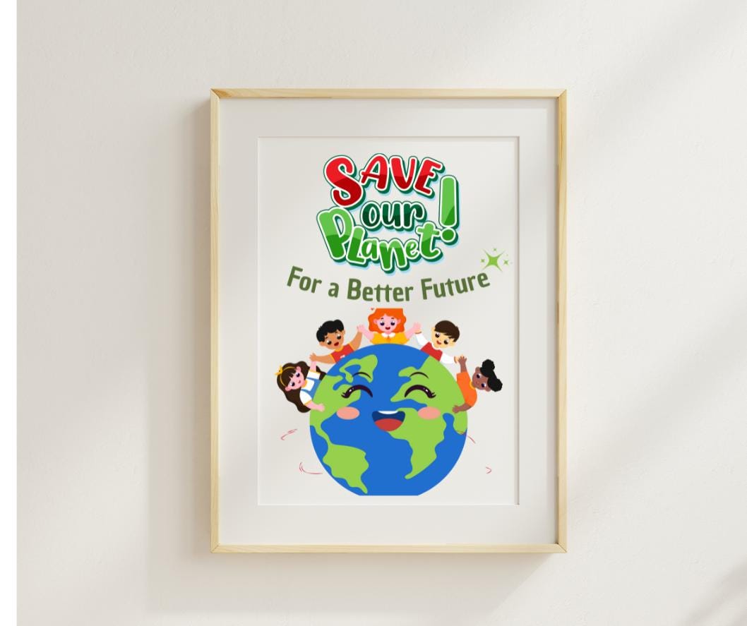 Save the Planet Poster Environmental Poster Earth Day Printable Go ...