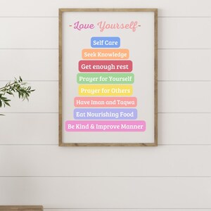 Love Yourself Poster, Motivational Kids Art, Classroom Posters Quotes ...