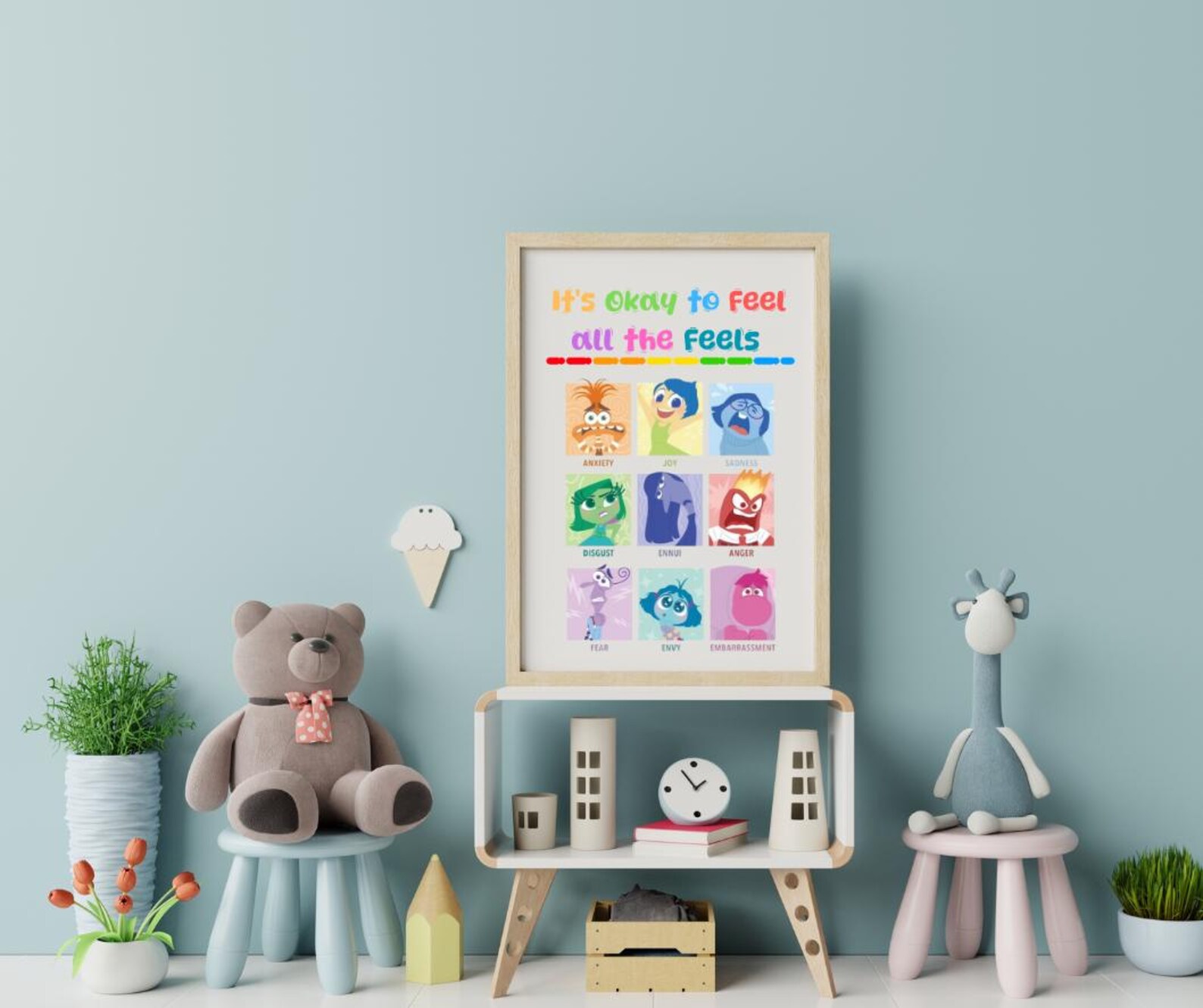 It's Okay to Feel Inside Out 2 Boho Classroom Decor Feelings Chart ...