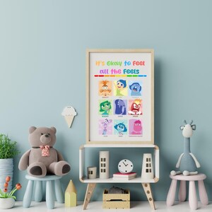 It's Okay to Feel Inside Out 2 Boho Classroom Decor Feelings Chart ...